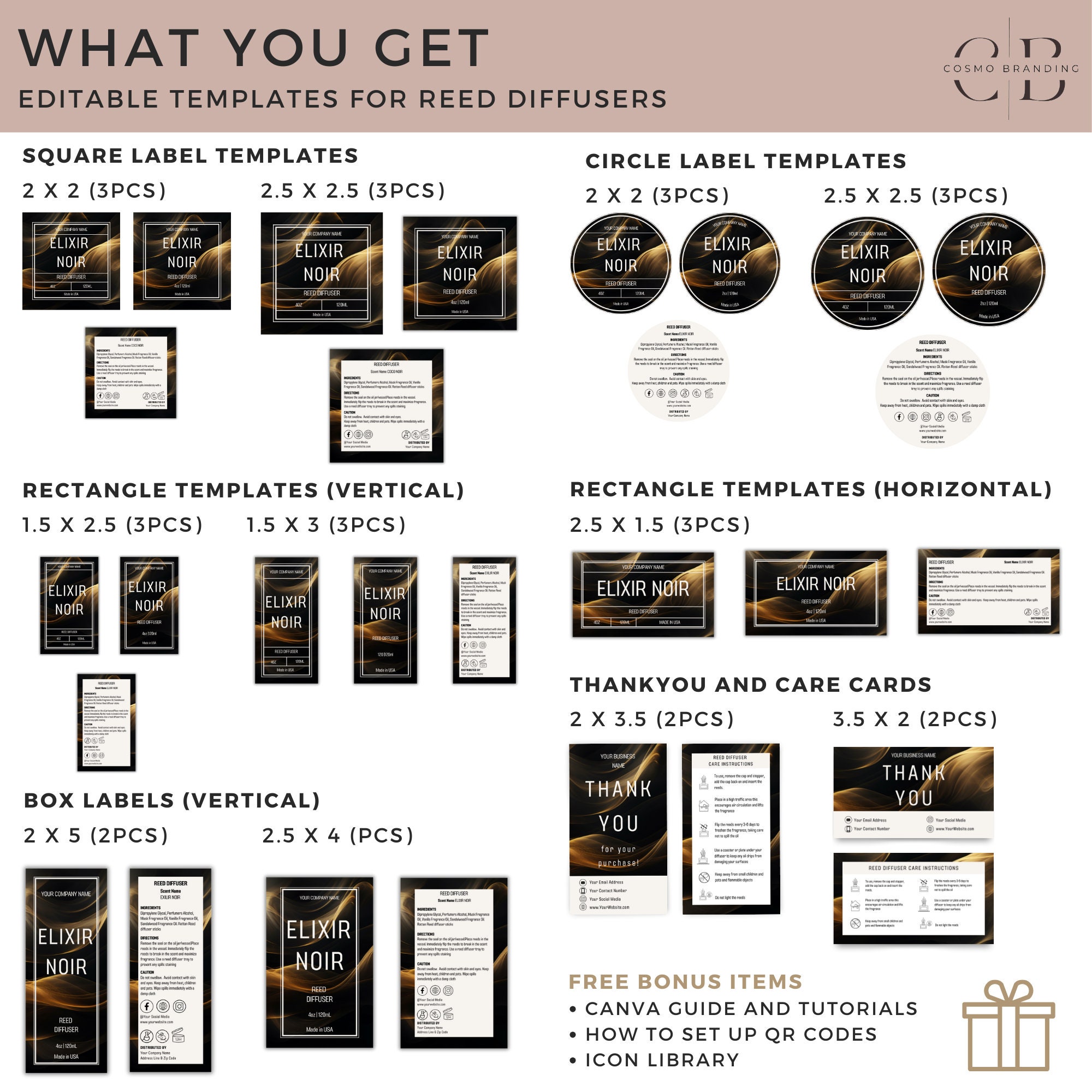 Editable Reed Diffuser Template, DIY Canva Product Labels, Room ...