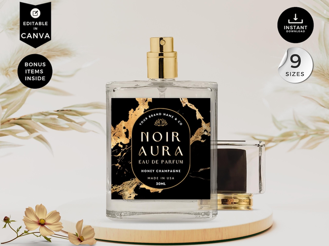 Editable Perfume Bottle Label, Custom Fragrance Canva Design, DIY ...