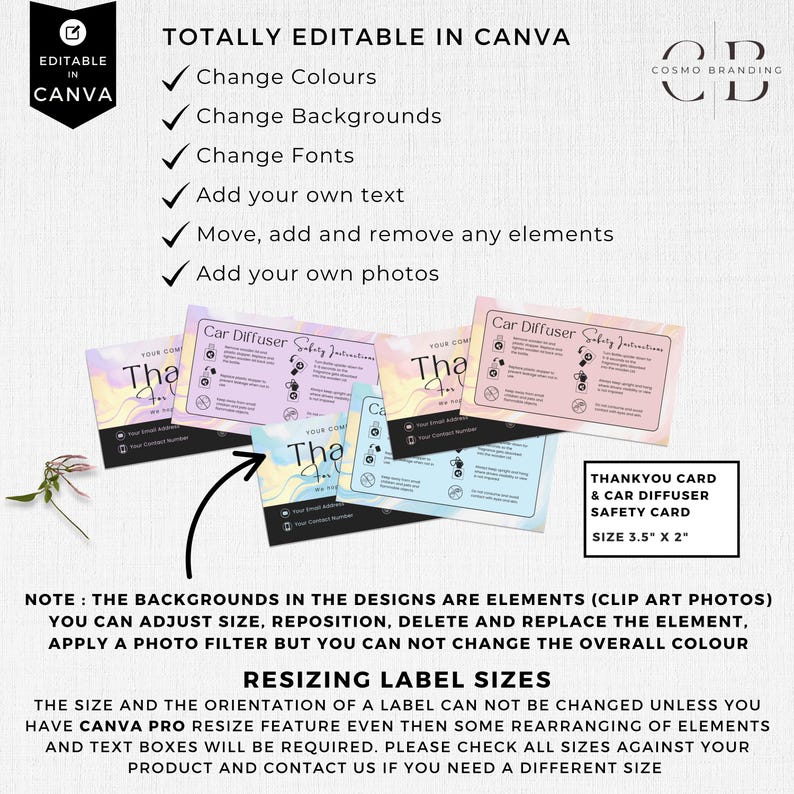 Editable Car Diffuser Label Templates, Canva Hanging Fragrance Design ...