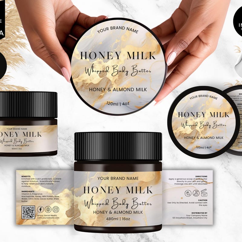 Gold Body Butter Jar Label - Etsy UK