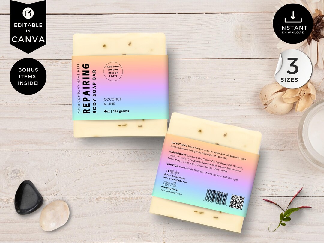 Editable Soap Label, Soap Labels Template, Modern Soap Design, Diy Soap ...