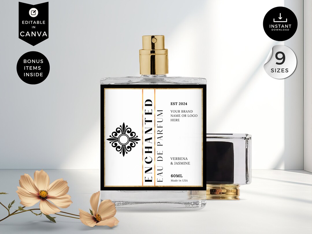 Editable Perfume Bottle Label, Custom Fragrance Canva Design, DIY ...