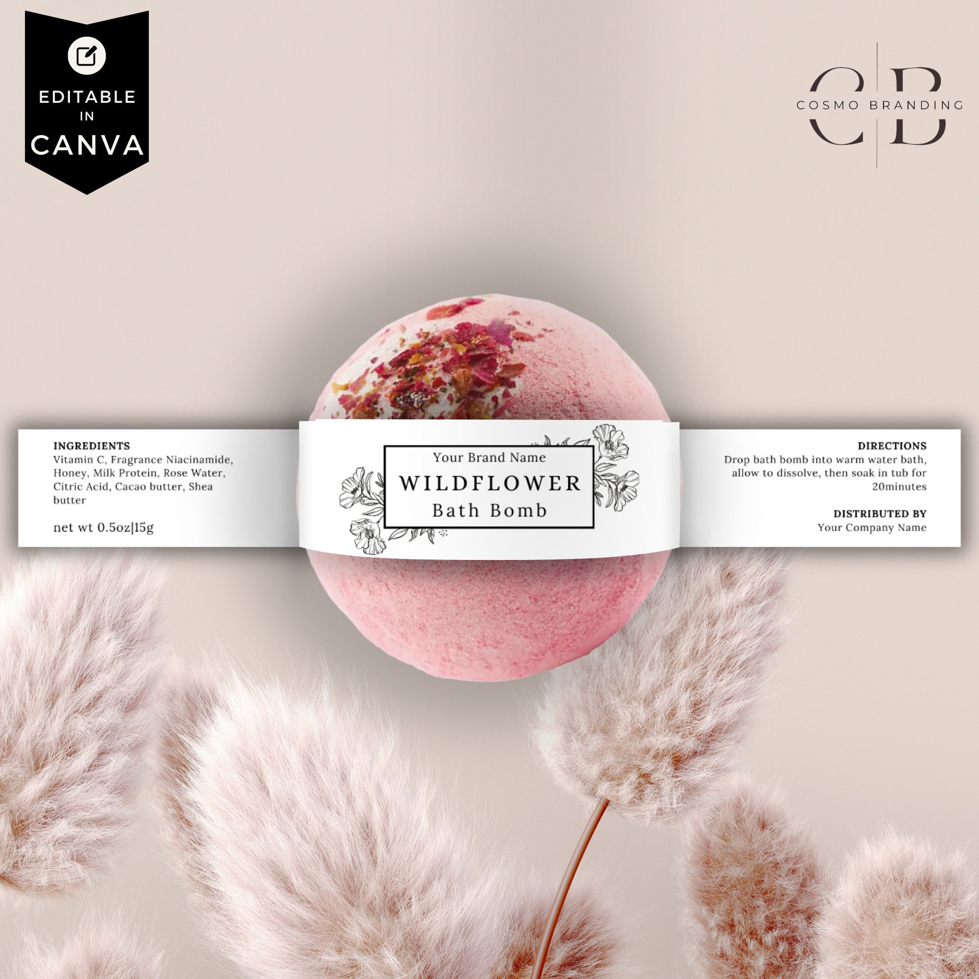 Bath Bomb Labels, Soap Label Template, Cosmetic Label Templates, DIY ...