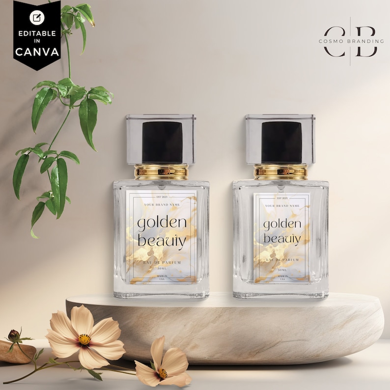 Editable Perfume Bottle Label, Custom Fragrance Canva Design, DIY ...
