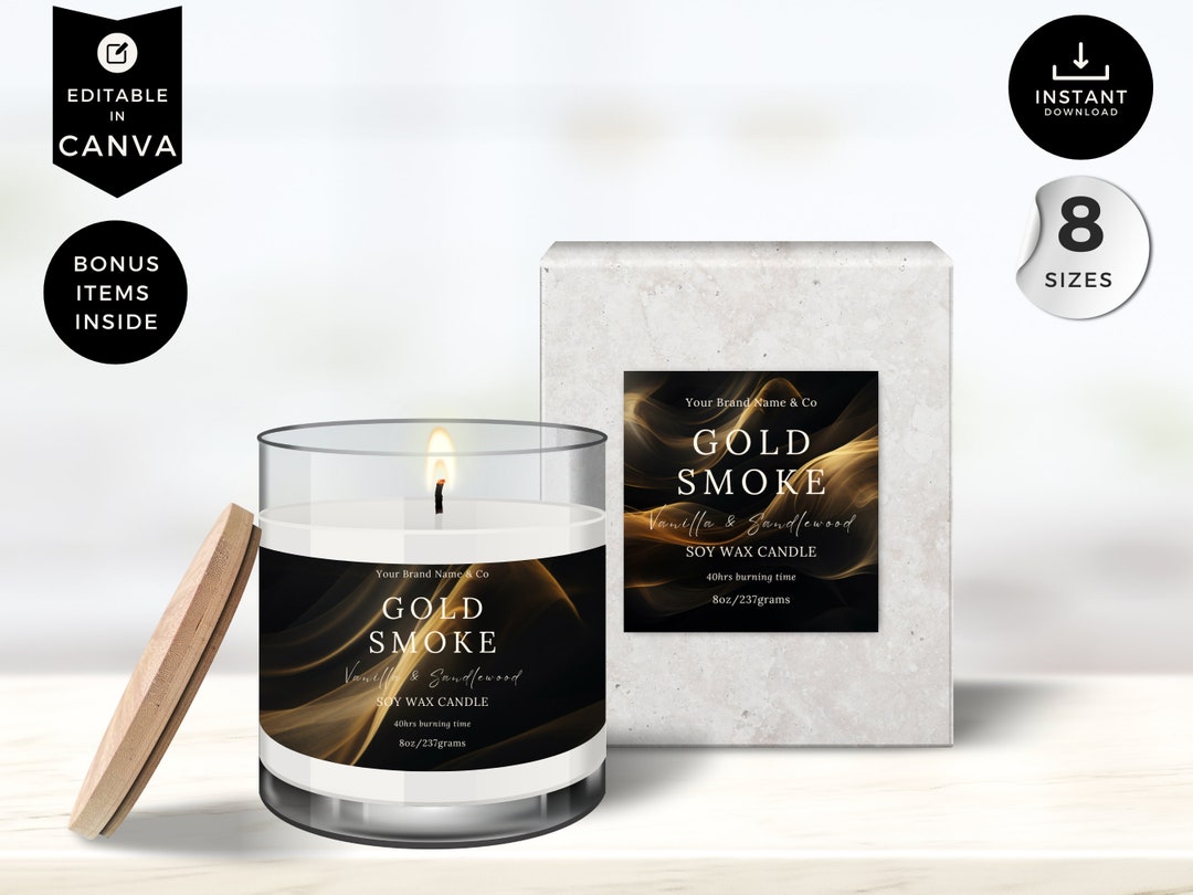 Editable Candle Jar Label, DIY Candle Label Template, Modern Candle ...