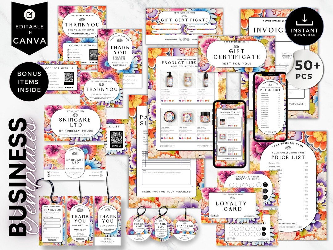 Editable Small Business Templates, Canva Branding Package, DIY Business ...