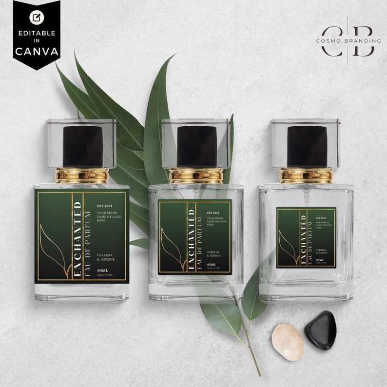 Editable Perfume Bottle Label, Custom Fragrance Canva Design, DIY ...