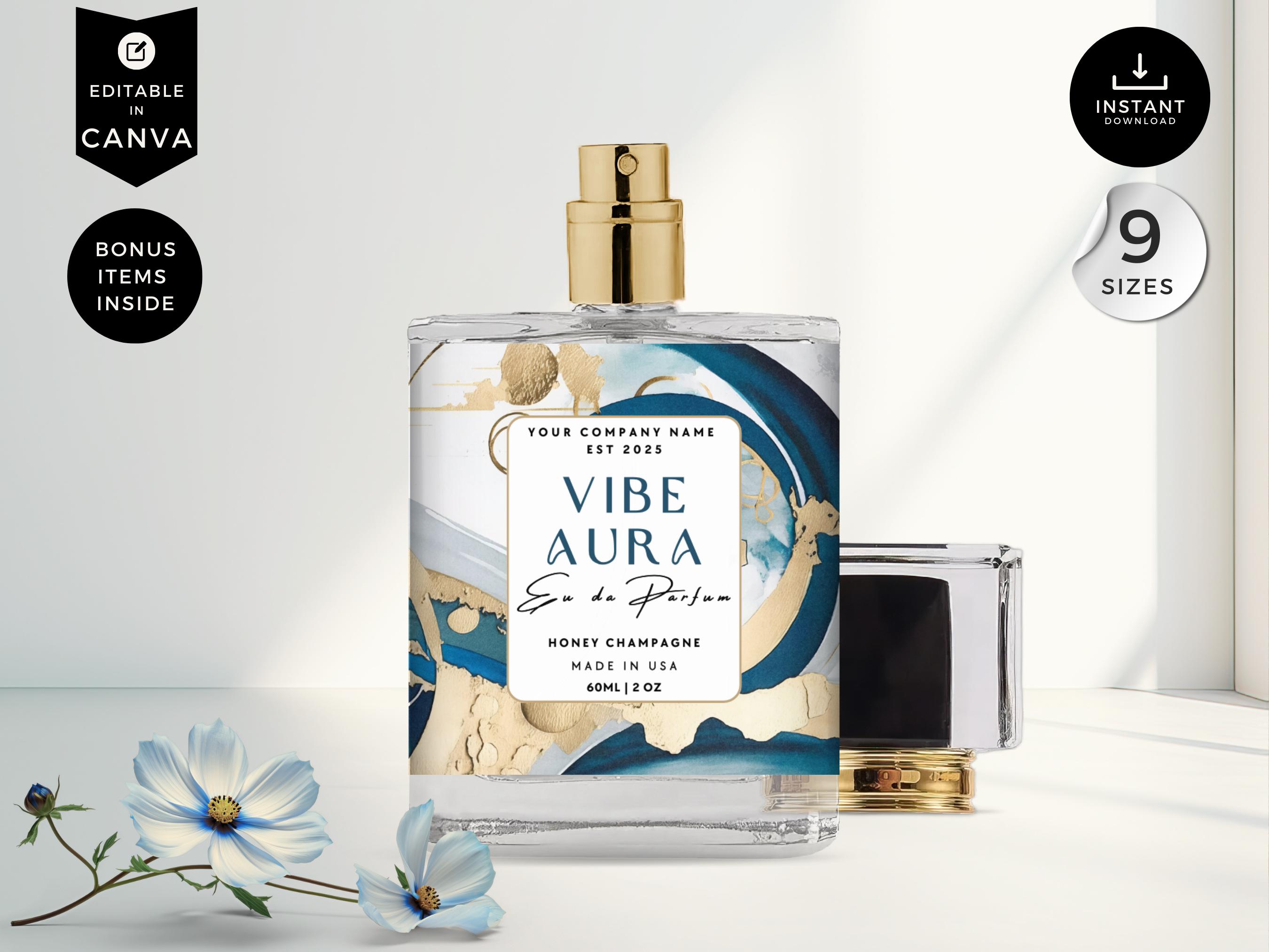 Editable Perfume Bottle Label, Custom Fragrance Canva Design, DIY ...