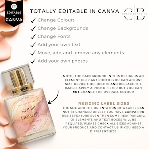 Editable Perfume Bottle Label, Custom Fragrance Canva Design, DIY ...
