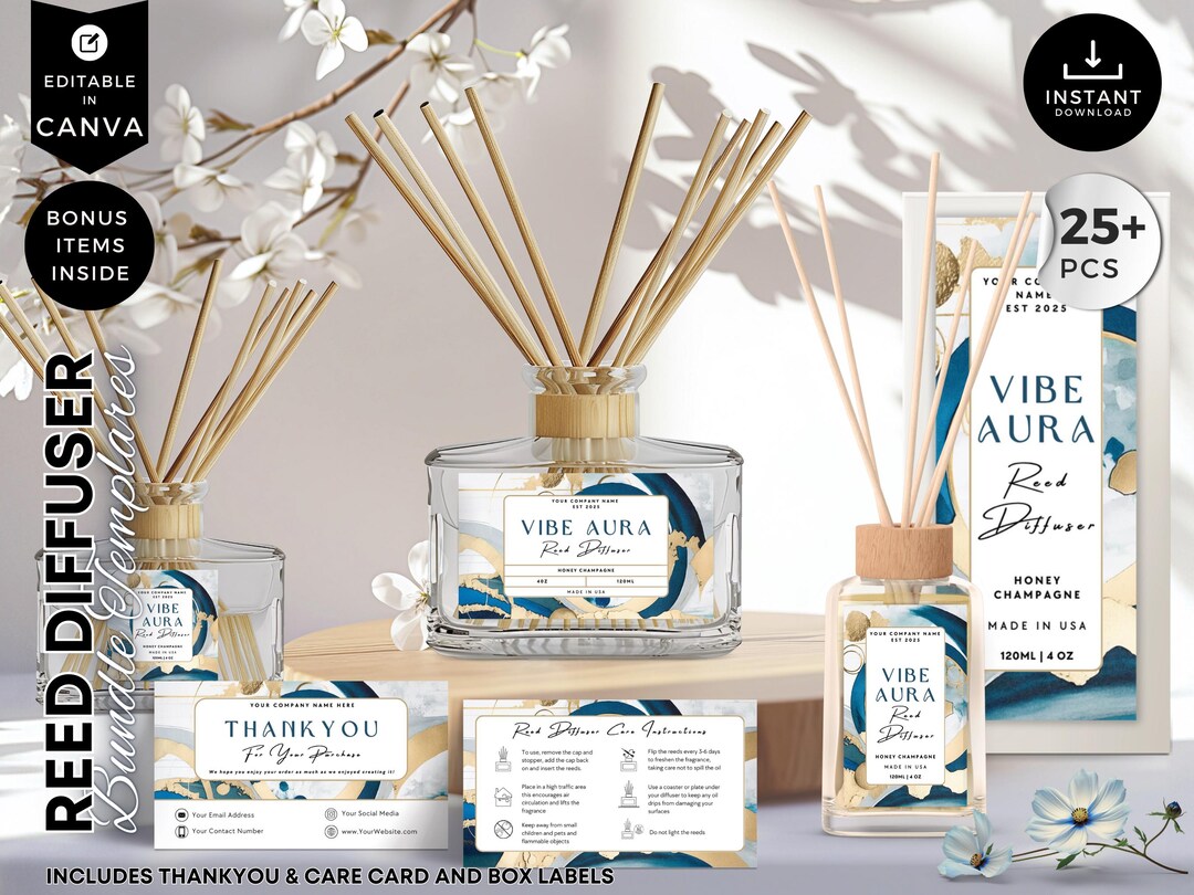 Editable Reed Diffuser Template, DIY Canva Product Labels, Room ...