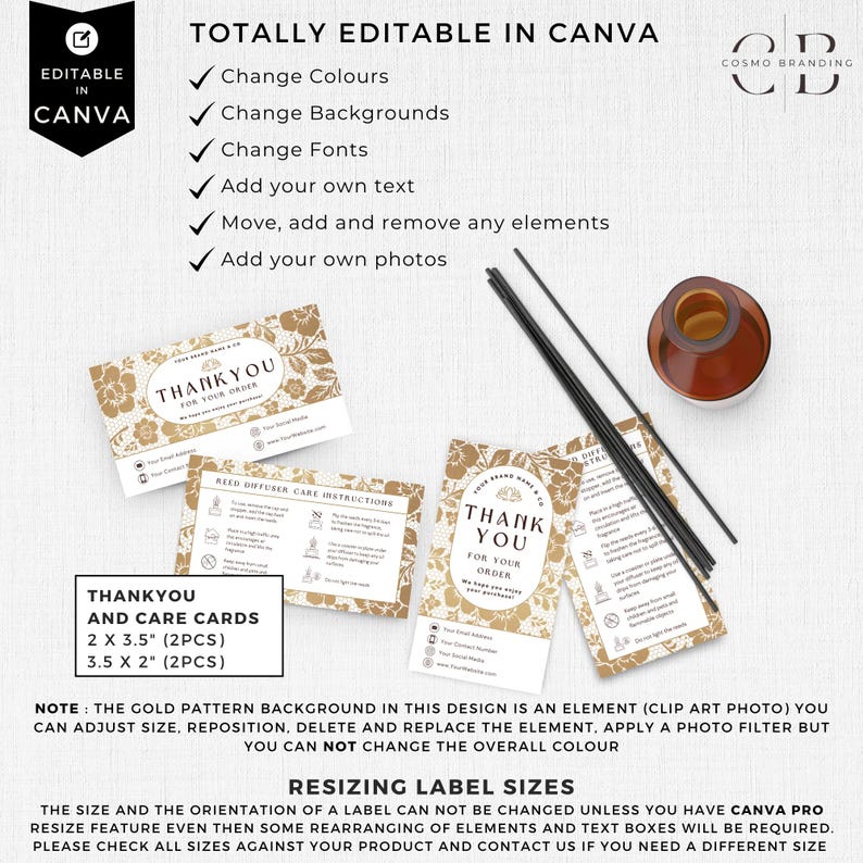 Editable Reed Diffuser Template, DIY Canva Product Labels, Room ...