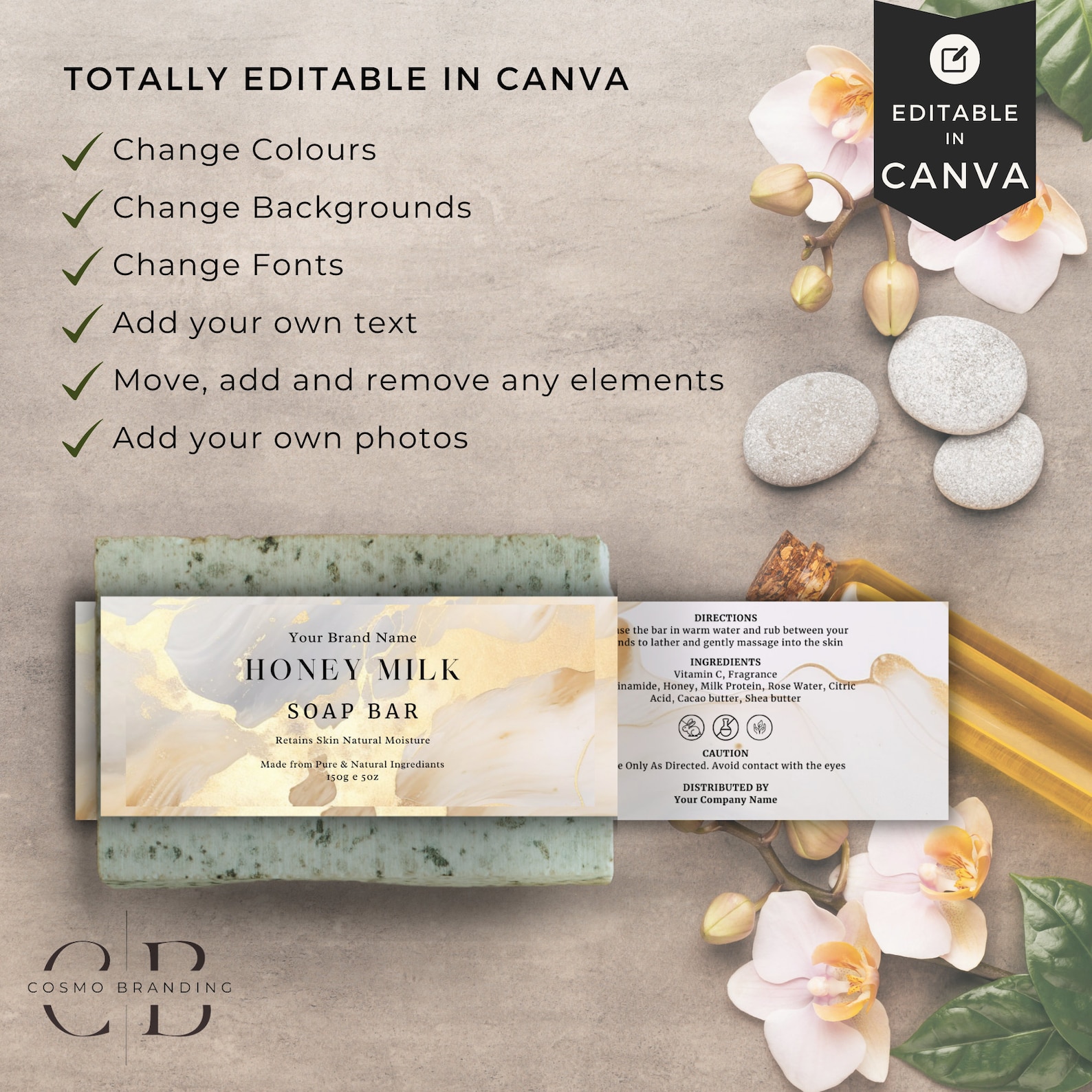 Editable Soap Label, Soap Labels Template, Modern Soap Label, Diy Soap ...