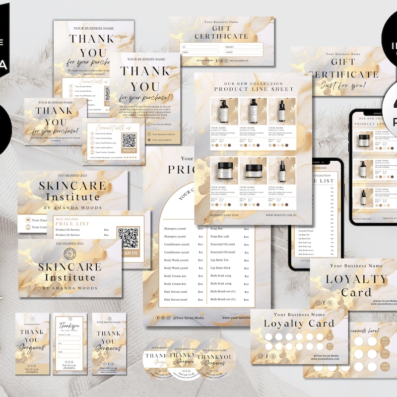 Marble Business Card - Etsy