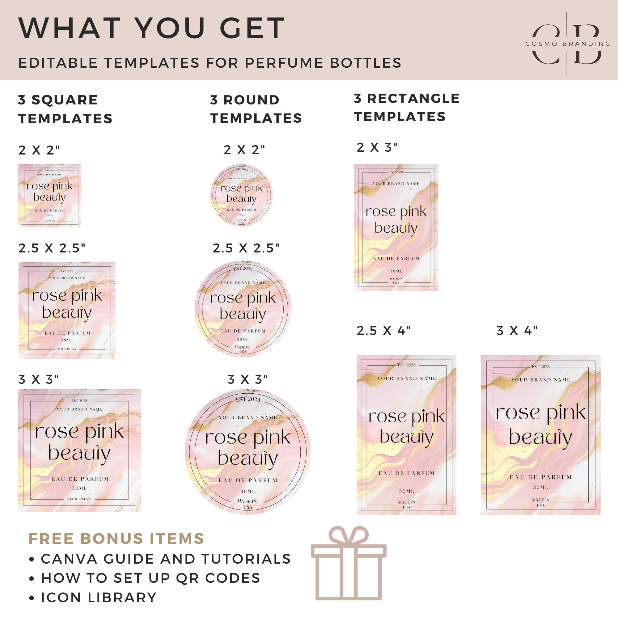 Editable Perfume Bottle Label, Custom Fragrance Canva Design, DIY ...