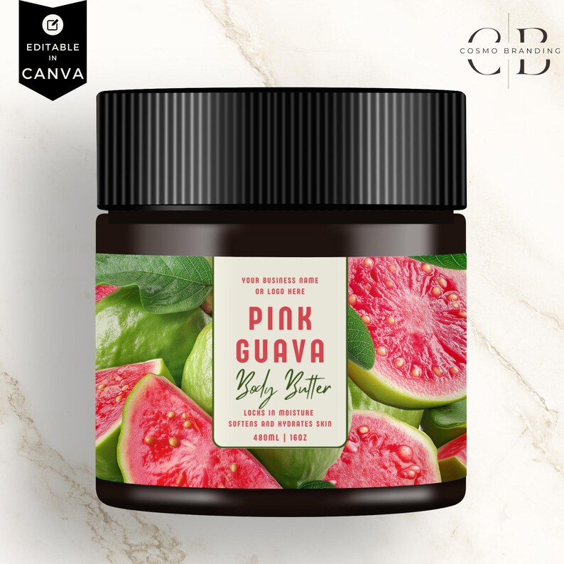 Editable Jar Label Templates, DIY Cosmetic Product Canva Label Design ...
