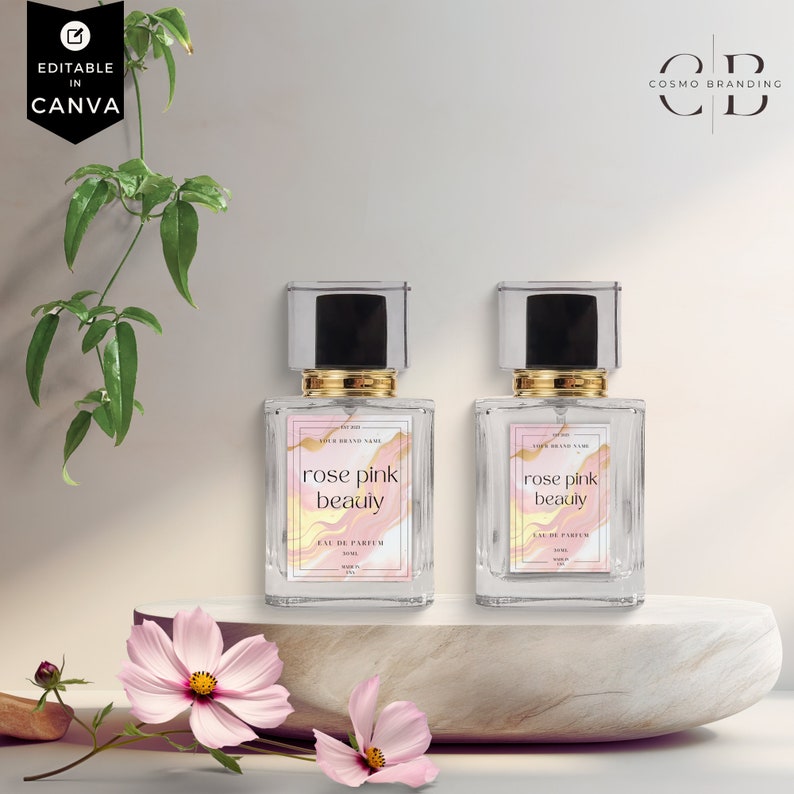 Editable Perfume Bottle Label, Custom Fragrance Canva Design, DIY ...