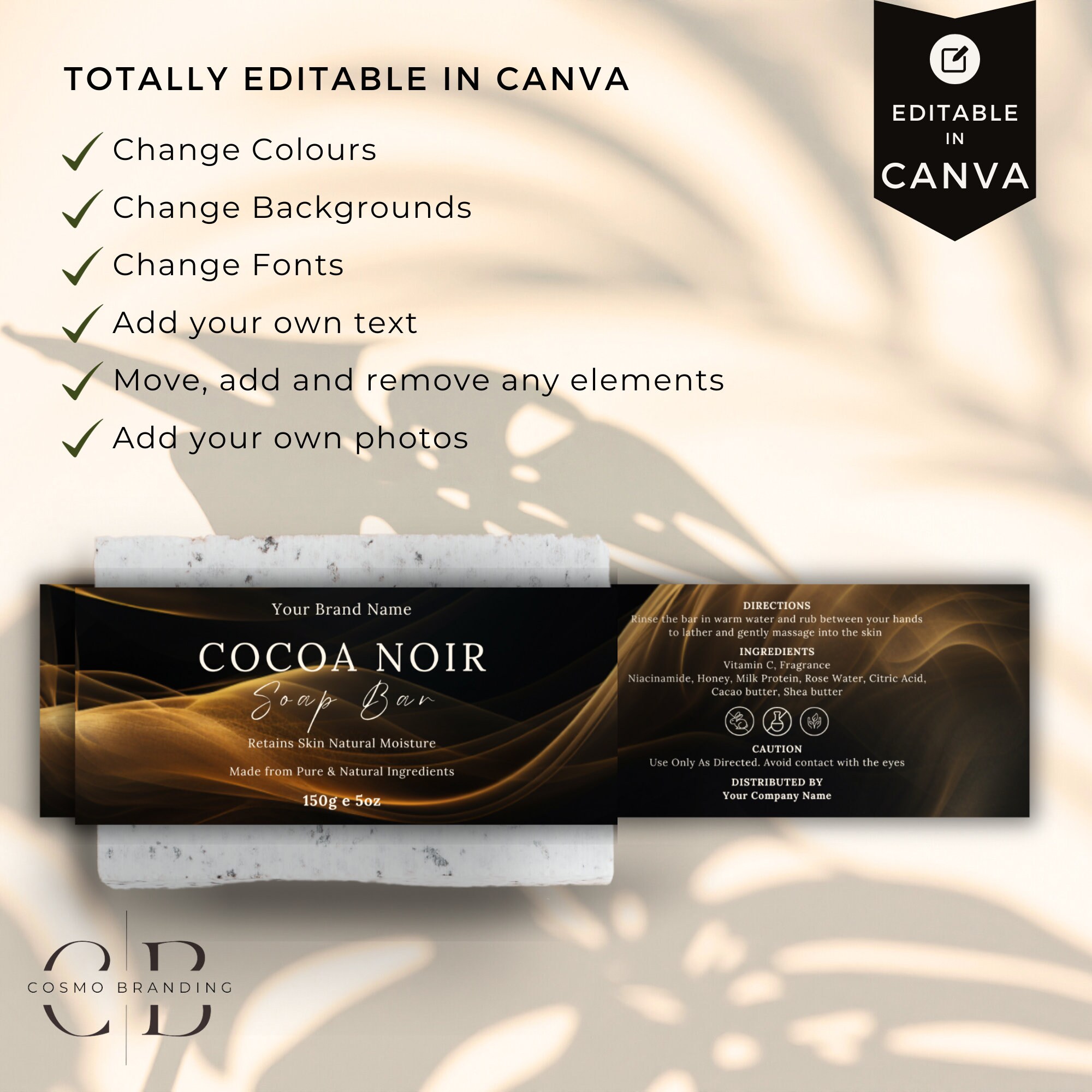 Editable Soap Label, Soap Labels Template, Modern Soap Label, Diy Soap ...