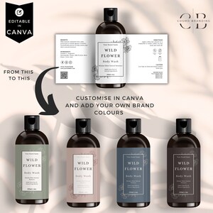 Editable Cosmetic Label Templates, Custom Body Soap Product Label, DIY ...