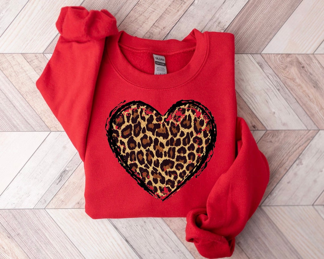 Leopard Heart Shirt, Doodle Heart Valentines Shirt, Cute Heart Shirt ...