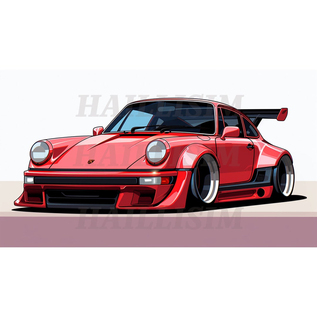 Porsche 911 964 1980s Digital Illustration Art PNG Transparent ...