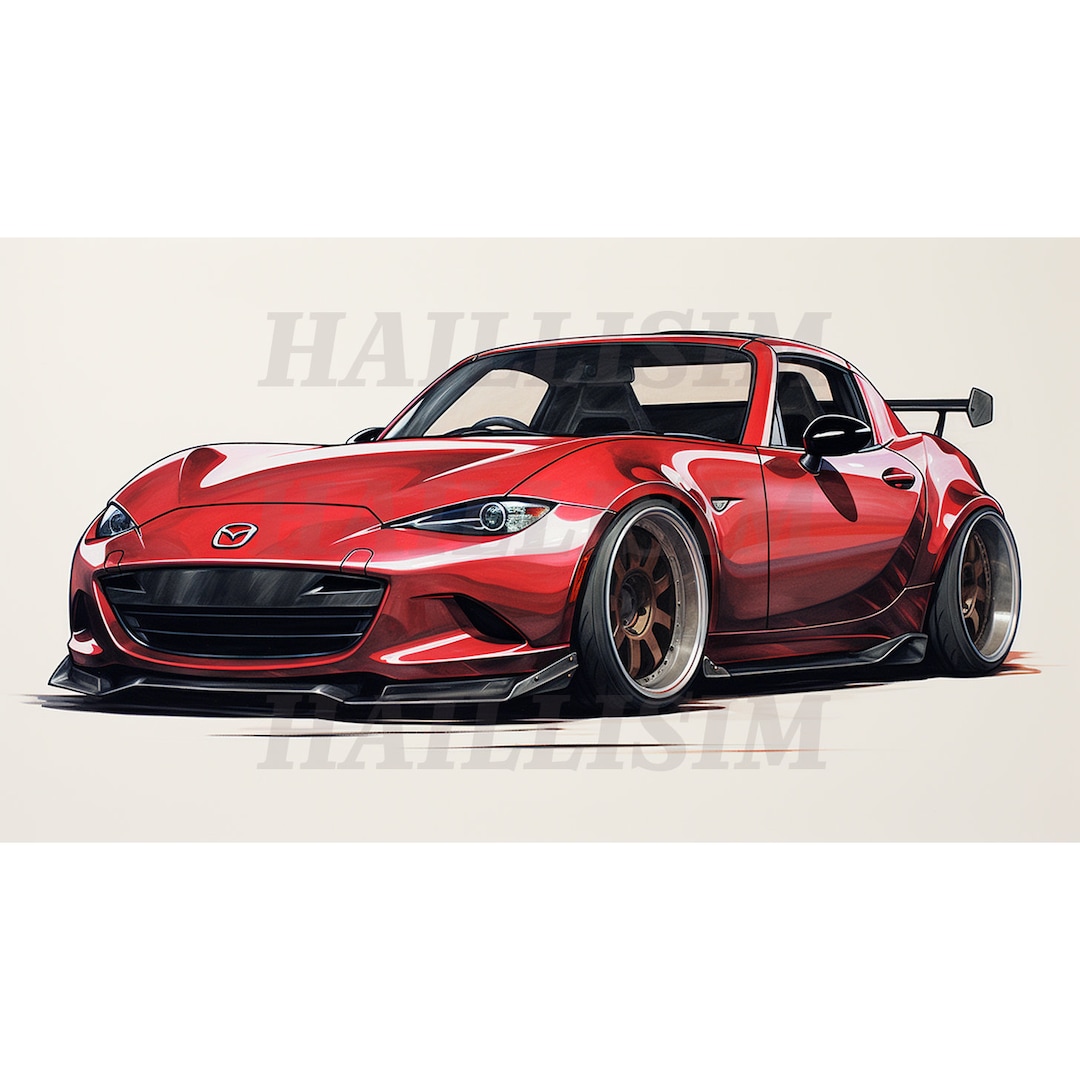 Mazda Miata Digital Illustration Art PNG Transparent Background and ...