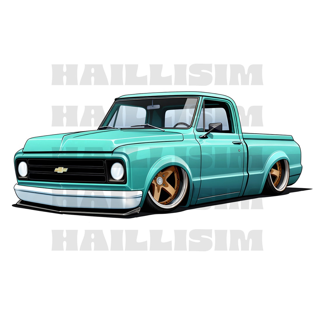 1967 Chevy C10 Pickup Truck Custom Digital Illustration Art PNG ...