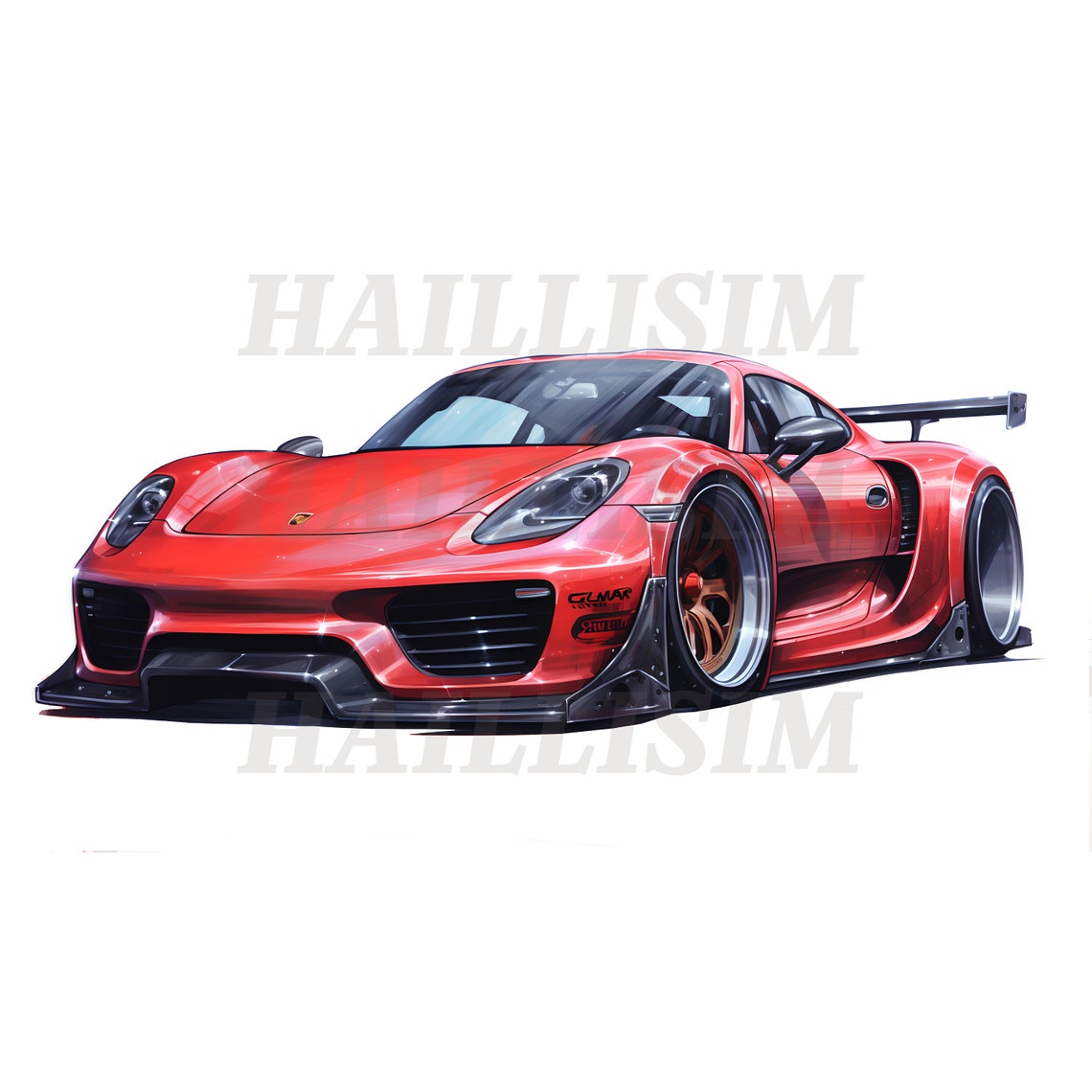 Porsche 911 918 Spyder Supercar Digital Illustration Art PNG ...