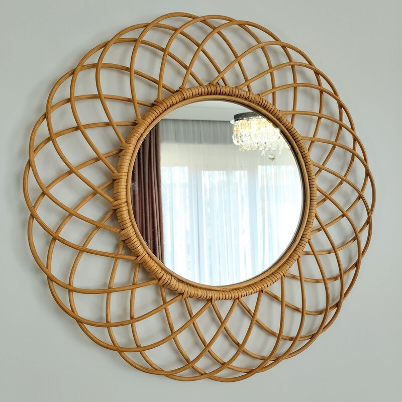 Rattan Mirror - Etsy