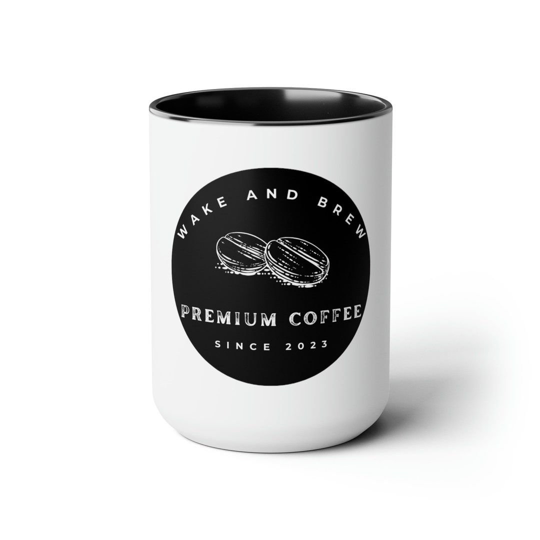Wake and Brew Coffee Mug, Two-tone - Etsy