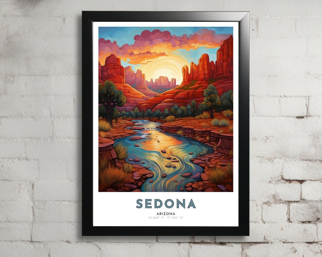 Sedona Arizona Art Nouveau Travel Poster, Sedona Print, Sedona Wall Art ...