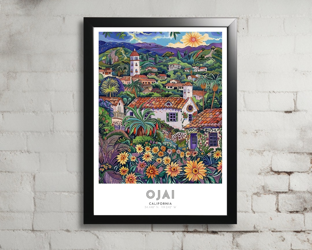 Ojai Travel Poster of California Art Nouveau Gift for Lovers of Ojai ...