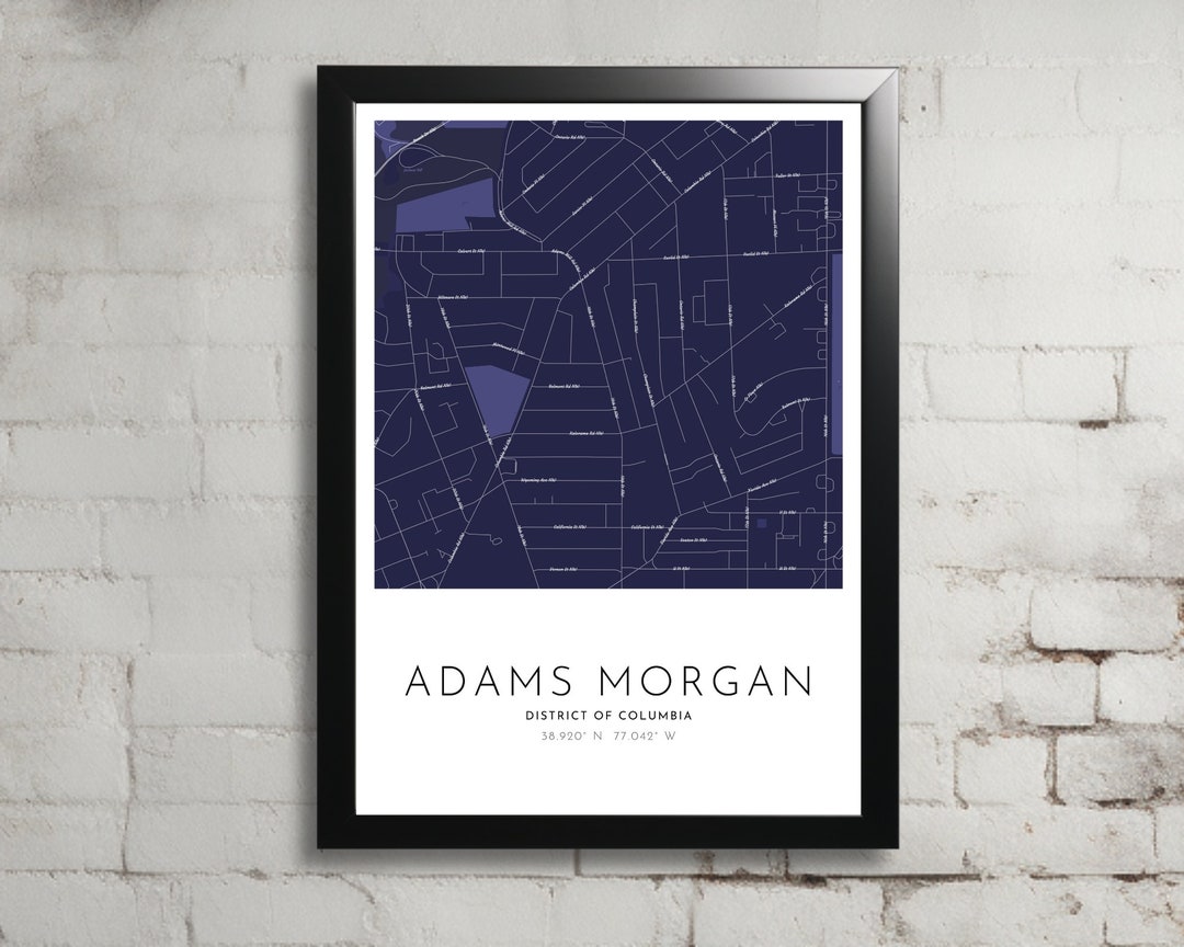 Adams Morgan Map Poster, Washington DC Karte zum Ausdrucken, Karte mit ...