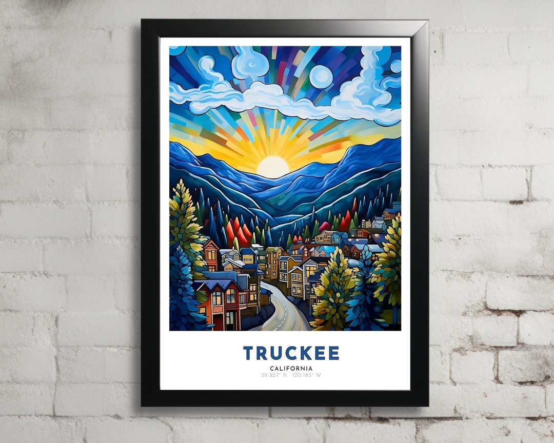 Truckee California Art Nouveau Travel Poster, Truckee Print, Truckee ...