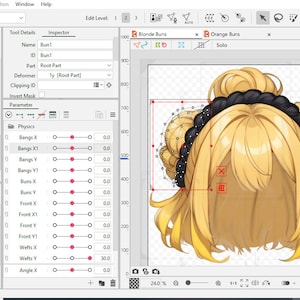 Vtuber Asset - Rigged Vtuber Hair| Live2d Asset| Transparent Background ...