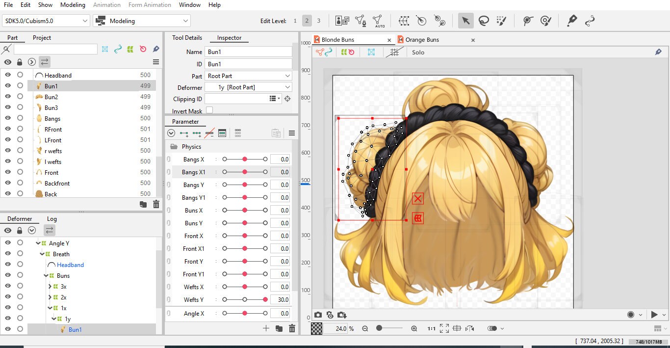 Vtuber Asset Rigged Vtuber Hair Live2d Asset Transparent Background PNG ...