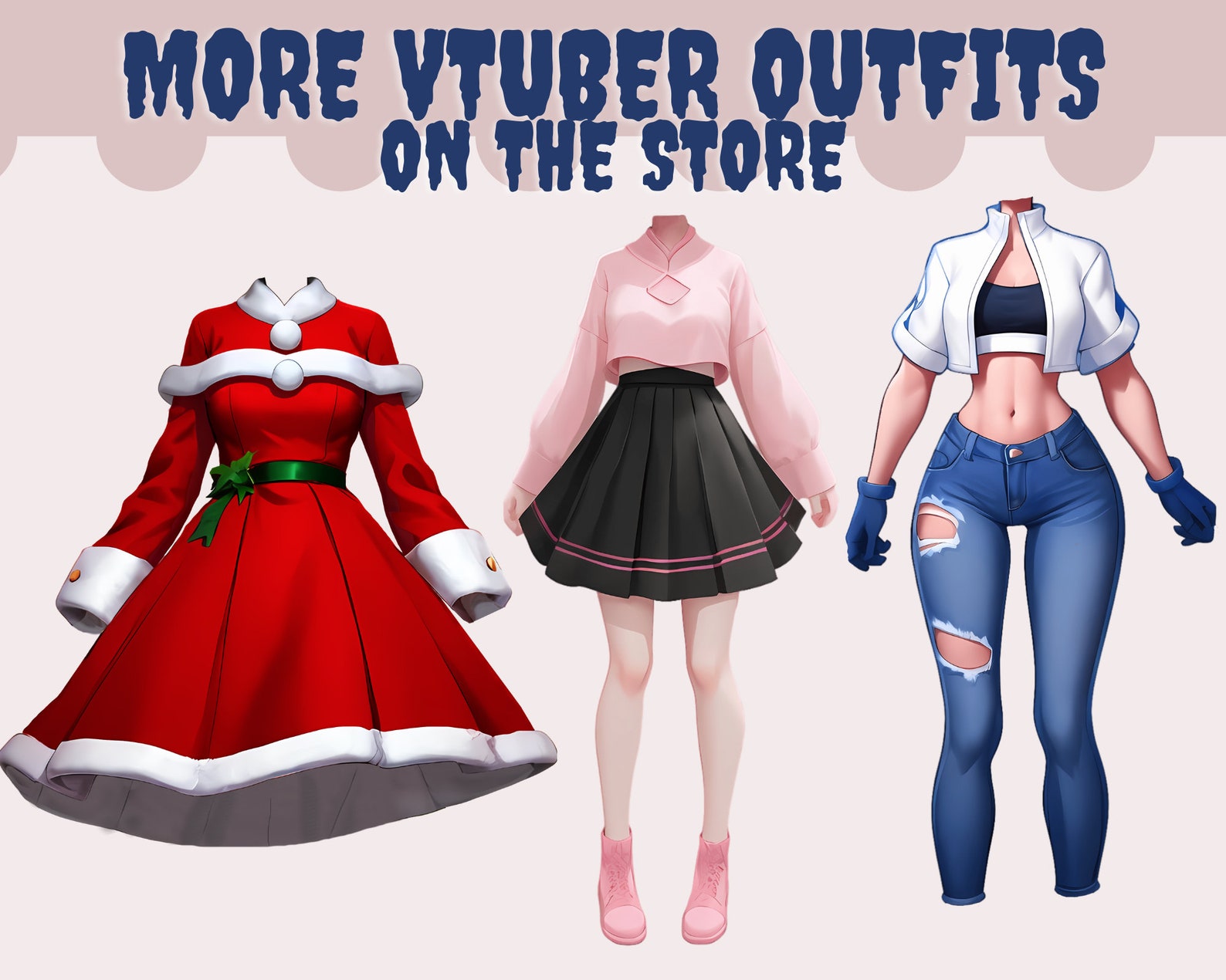 Vtuber Outfit Asset: Jeans & Top (PNG File). - Etsy