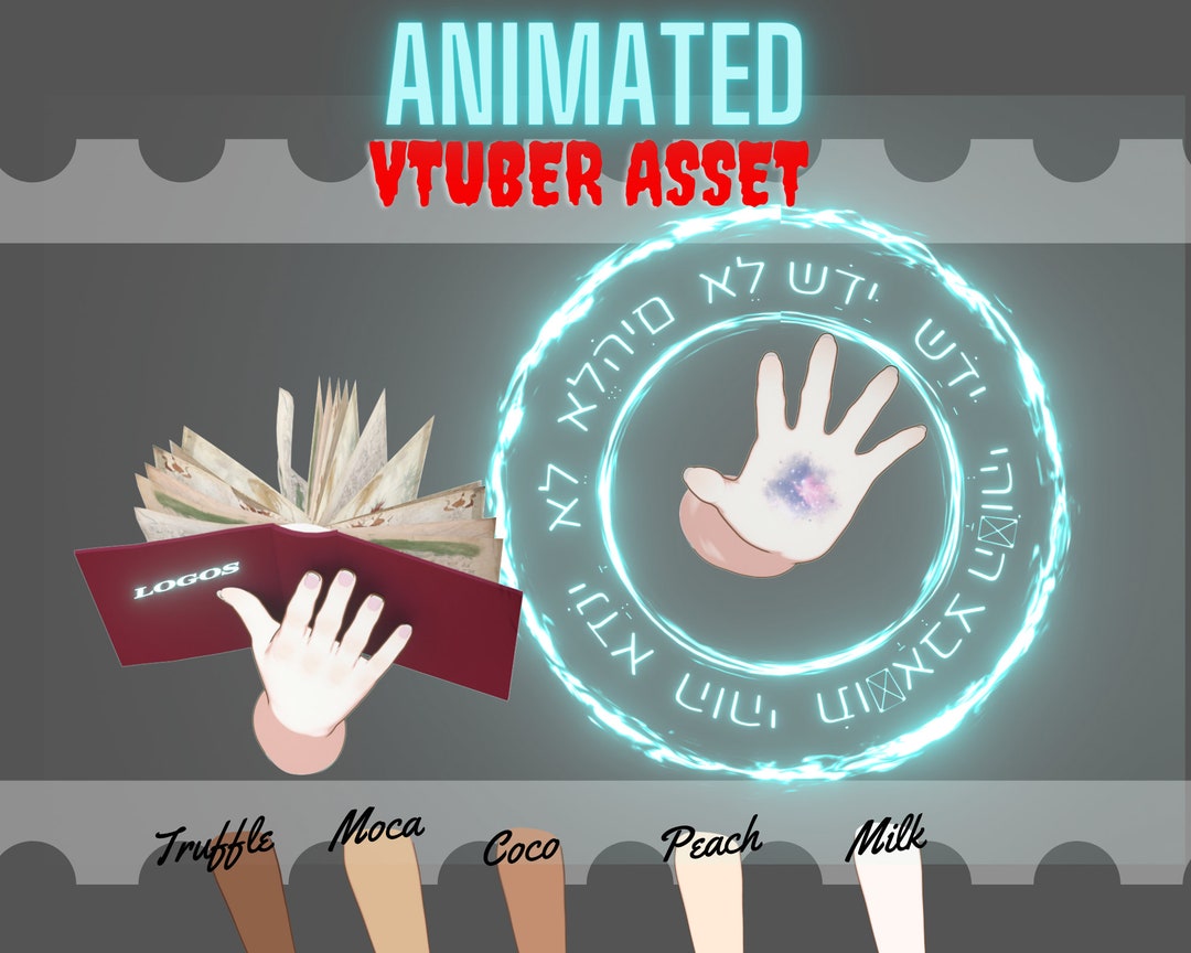 Animated Vtuber Hands Holding Book: Magical Twitch Asset (GIF & PNG ...