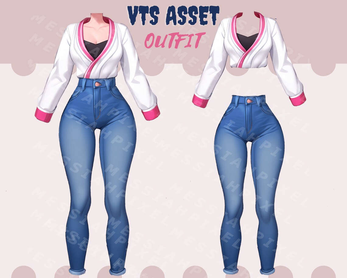 Vtuber Asset - Vtuber Outfit| Vtuber Jeans| Clothing Asset| Vtuber ...