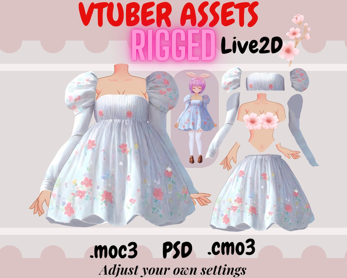 Vtuber Asset Rigged Vtuber Outfit Live2d Rig Clothing Asset Vtuber ...