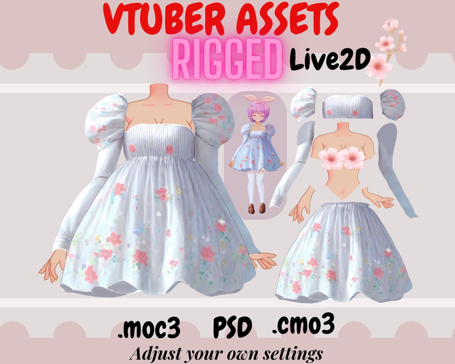 Vtuber Asset Rigged Vtuber Outfit Live2d Rig Clothing Asset Vtuber ...