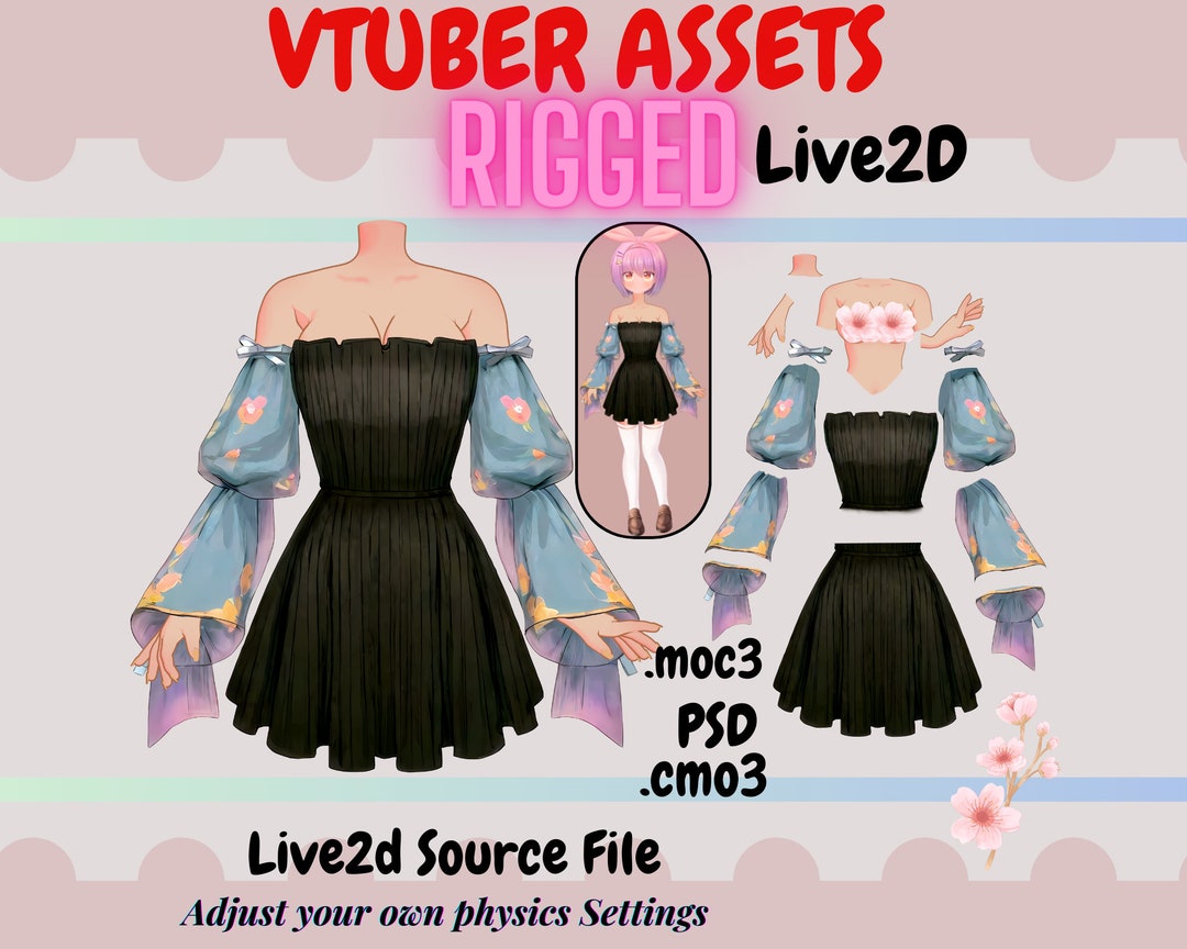 Vtuber Asset Rigged Vtuber Outfit Live2d Rig Clothing Asset Vtuber Clothing Vtuber Dress ...