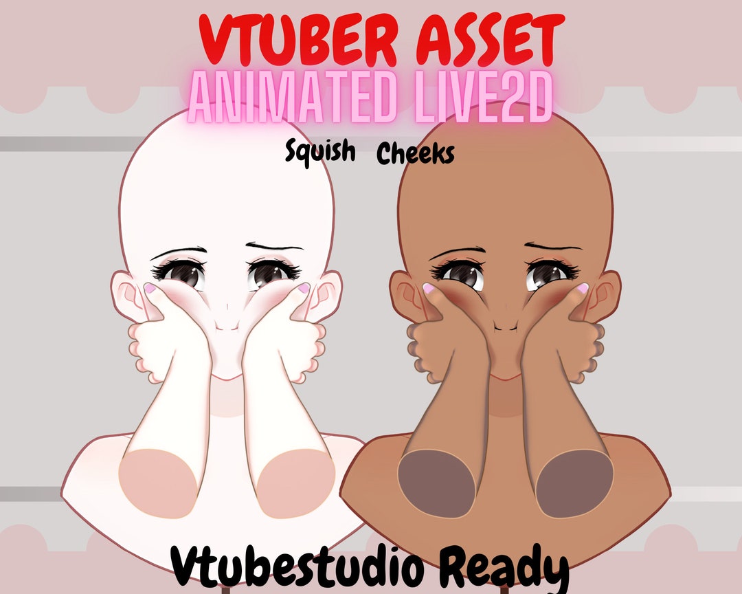 Animated Vtuber Hand Asset: Squish Cheeks - Live2d Twitch Accessory. - Etsy