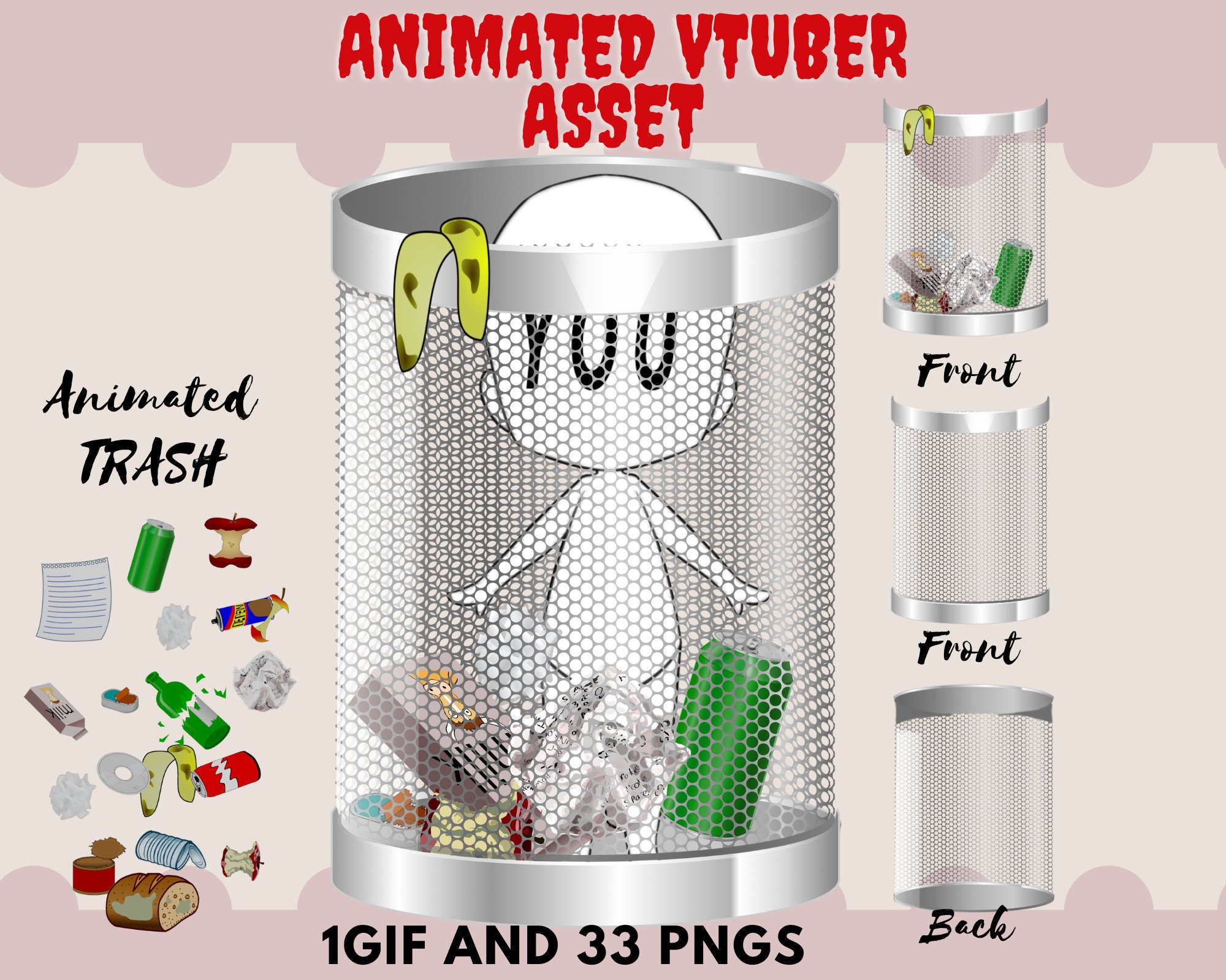 Animated Vtuber Garbage Bin Asset: Twitch Overlay (GIF & PNG). - Etsy