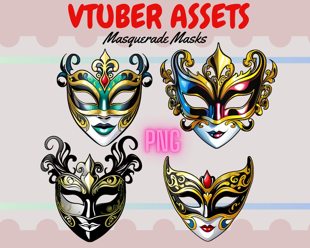 Vtuber Asset Mystical Masquerade Mask - Digital PNG Asset for Vtubers ...