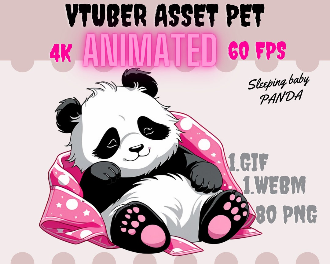 Animated Baby Panda Vtuber Pet: 4K Looping Stream Decoration (digital ...