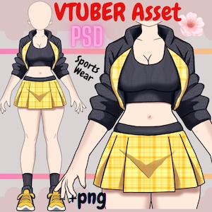 Vtuber Asset - Sports Outfit PSD| Clothing Asset| Vtuber Clothing ...
