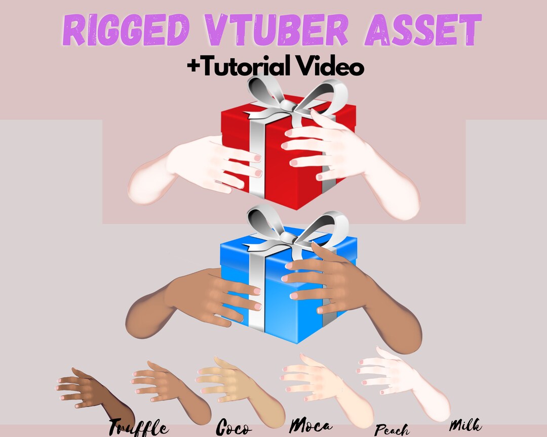 Vtuber Asset - Rigged Christmas Gift Hand Asset | Vtuber Hands. Vtuber ...