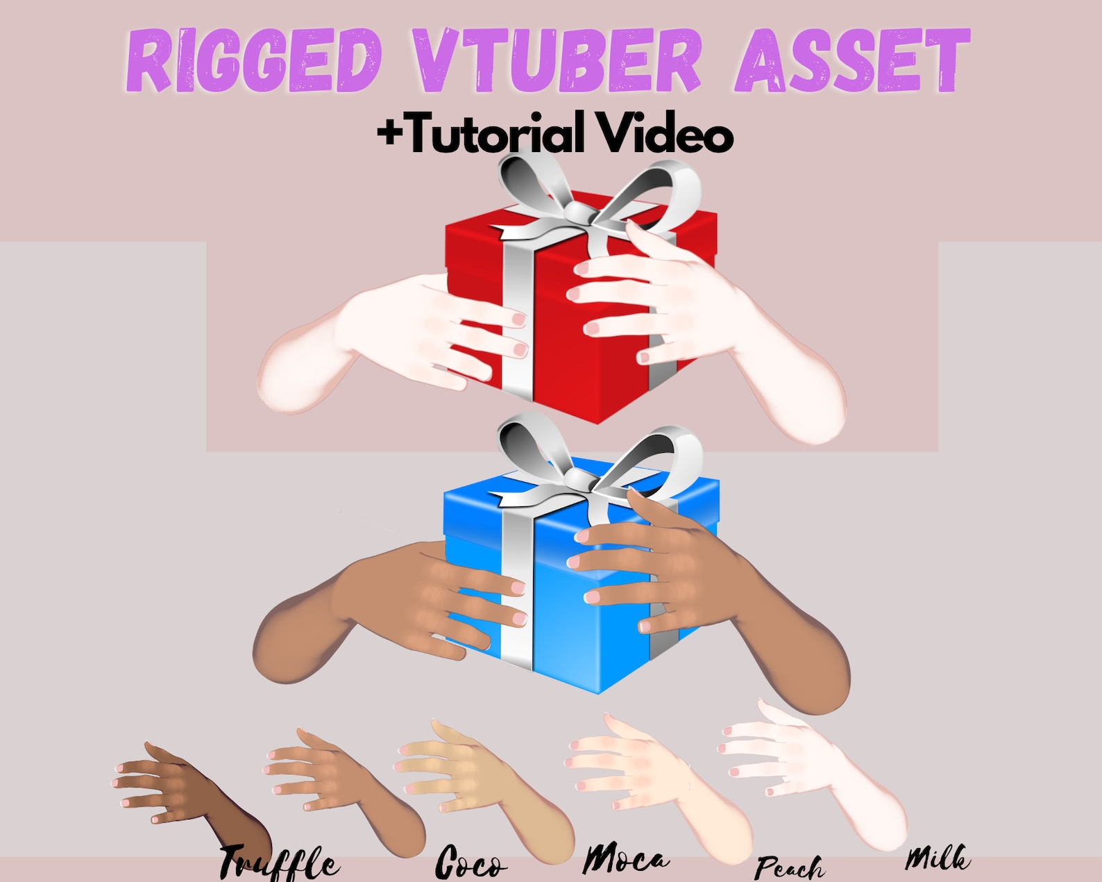 Vtuber Asset Rigged Christmas Gift Hand Asset Vtuber Hands. Vtuber ...