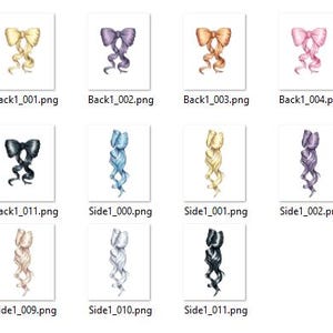 Rigged Vtuber Hair Bow Extensions: 12 Colors (live2d Asset, PNG File ...