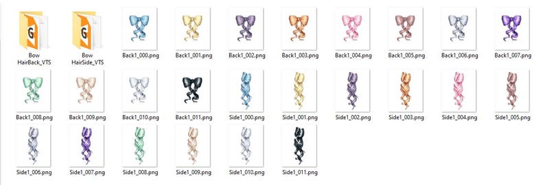 Rigged Vtuber Hair Bow Extensions: 12 Colors (live2d Asset, PNG File ...